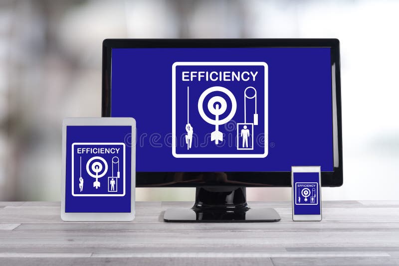 Efficiency Concept on Different Devices Stock Photo - Image of level ...