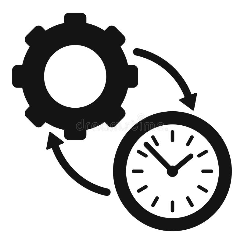 Efficiency Concept Icon with Gear and Clock Stock Vector - Illustration ...