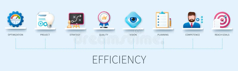 Efficiency Concept Infographic in 3D Style Stock Vector - Illustration ...