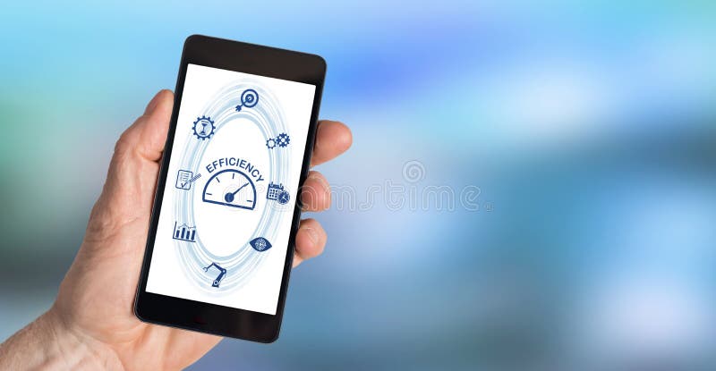 Efficiency Concept on a Smartphone Stock Image - Image of progress ...