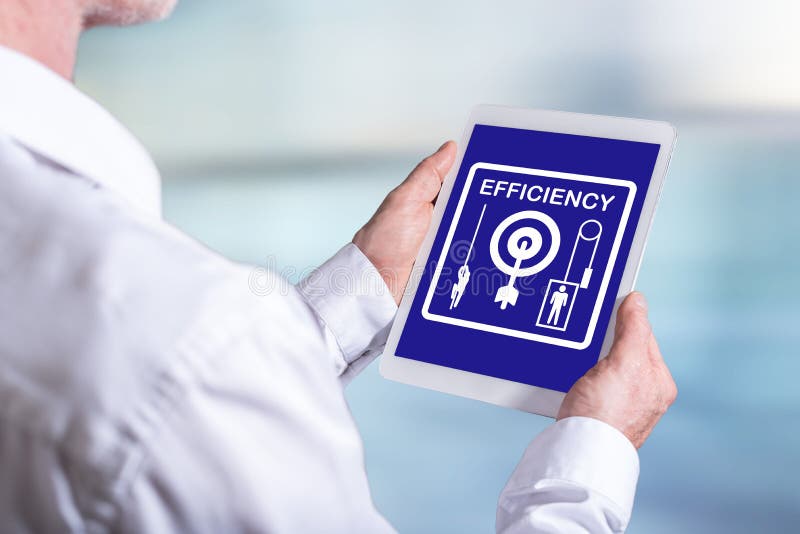 Efficiency Concept on a Tablet Stock Image - Image of control, quality ...