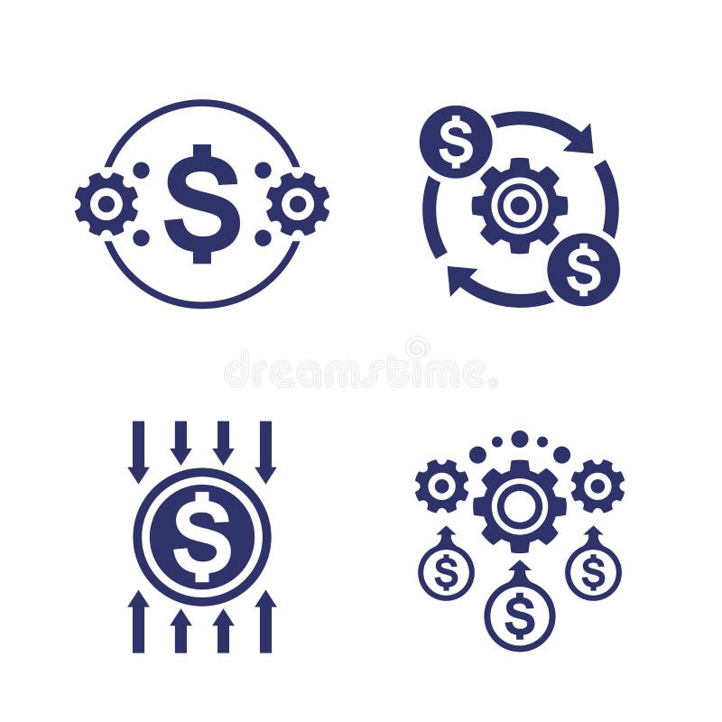 Efficiency, Cost Reduction Vector Icons Stock Vector - Illustration of decrease, vector: 210229527