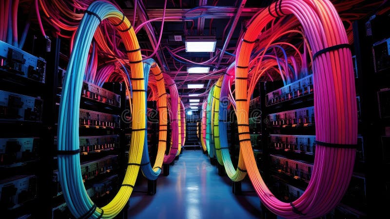 Efficiency Data Center Cabling Stock Illustration - Illustration of ...