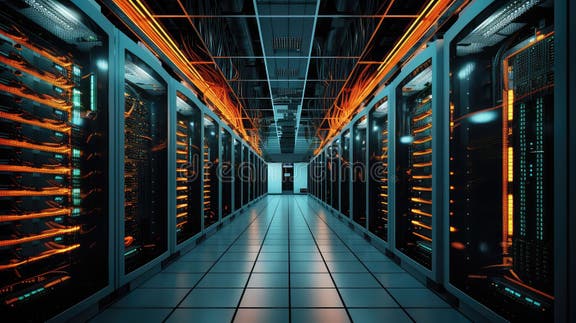 Efficiency Data Center Cabling Stock Illustration - Illustration of ...