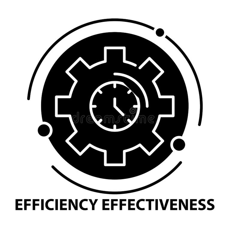 Efficiency and Effectiveness Icon, Black Vector Sign with Editable ...