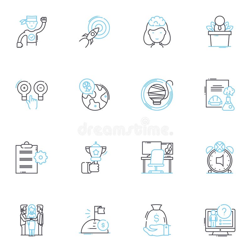 Efficiency and Effectiveness Linear Icons Set. Streamlined ... Efficiency and Effectiveness Linear Icons Set. Streamlined ...