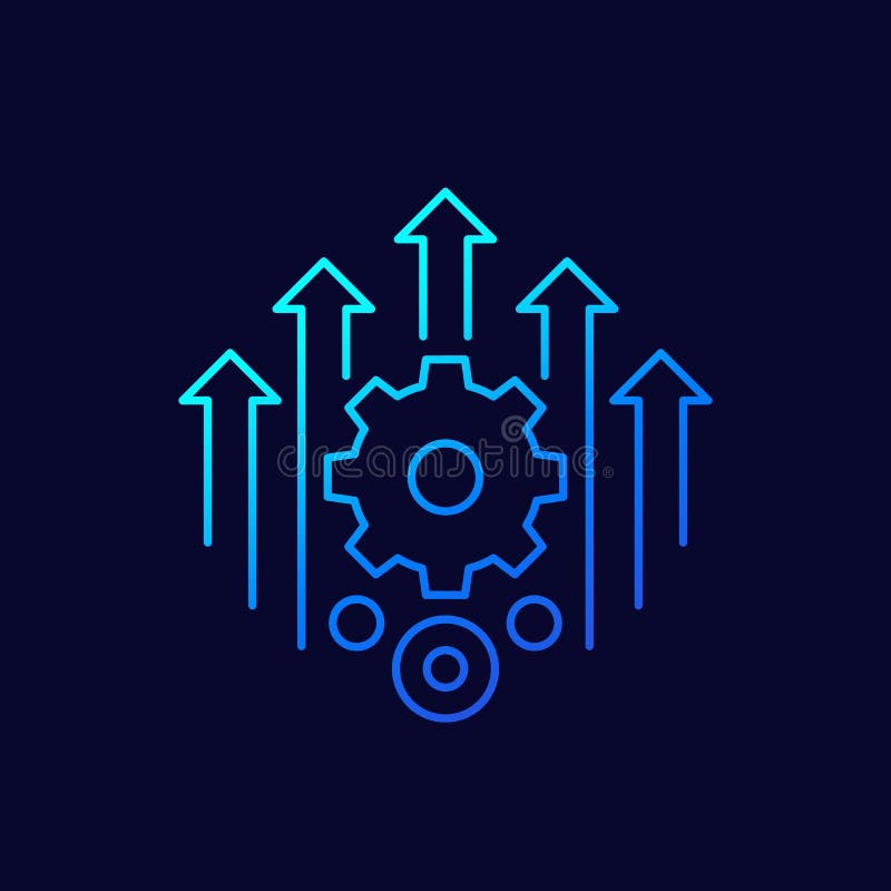 Efficiency or Efficient Process Line Icon, Vector Stock Vector ...