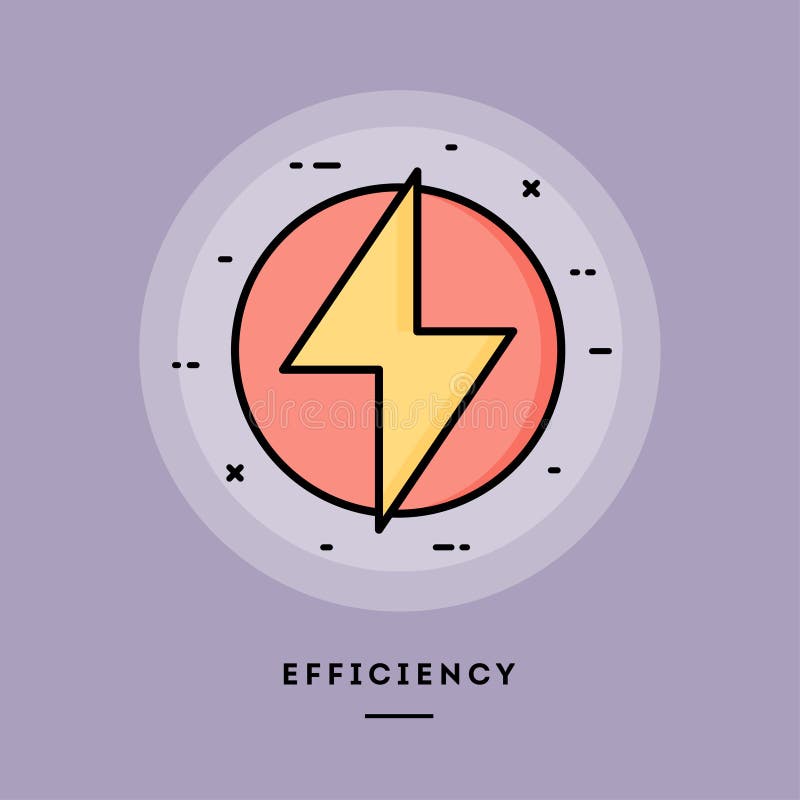 Efficiency Ico in Flat Style. Clock Outline Symbol Stock Vector ...