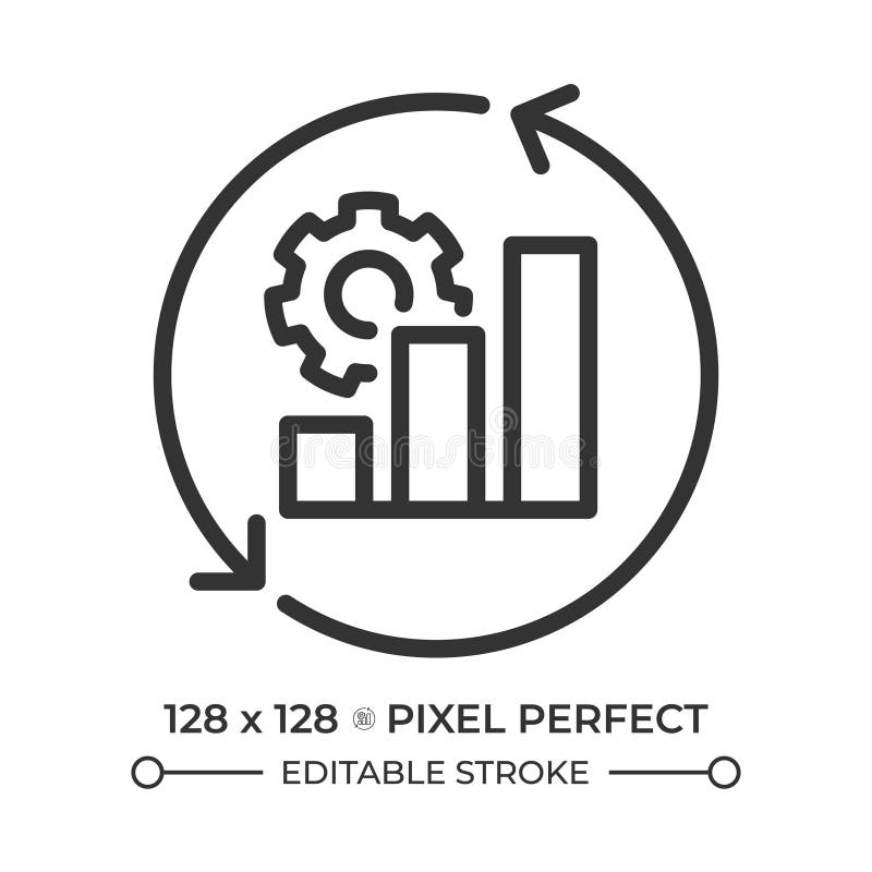 Efficiency Graph Cycle Pixel Perfect Linear Icon Stock Vector ...