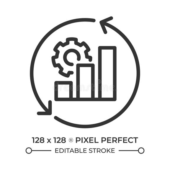 Efficiency Graph Cycle Pixel Perfect Linear Icon Stock Vector ...