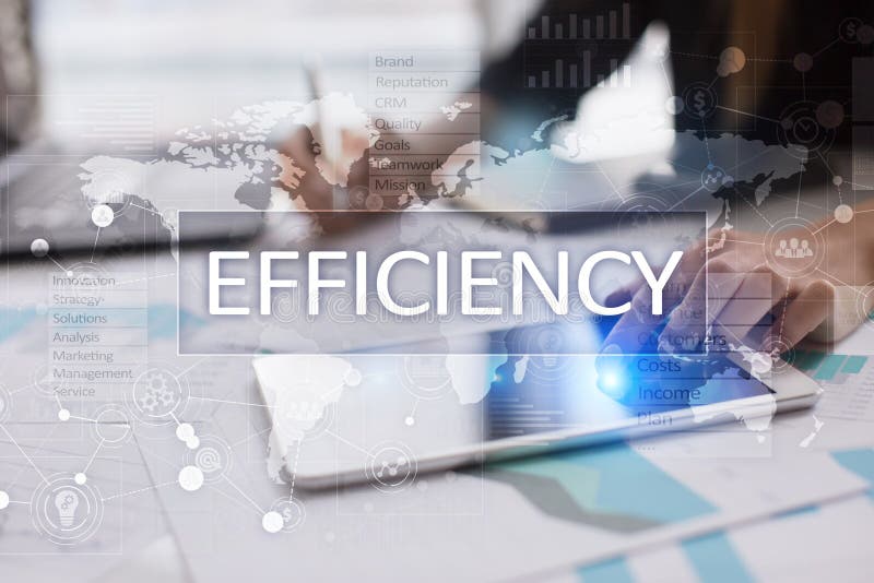 Efficiency Growth Concept. Business and Technology. Virtual Screen ...