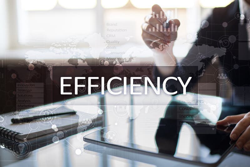 Efficiency Growth Concept. Business and Technology. Virtual Screen ...
