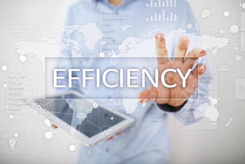 Efficiency Growth Concept. Business and Technology. Virtual Screen ...