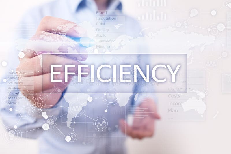 Efficiency Growth Concept. Business and Technology. Virtual Screen ...