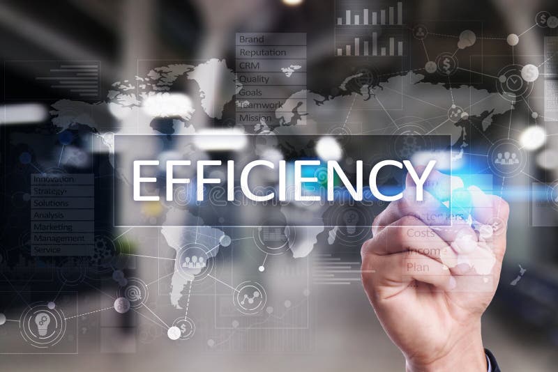 Efficiency Growth Concept. Business and Technology. Virtual Screen ...