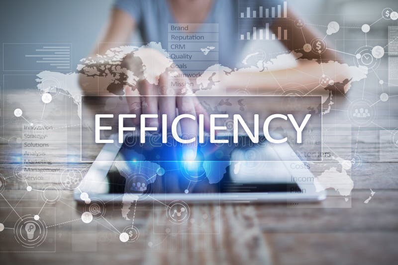Efficiency Growth Concept. Business and Technology. Virtual Screen ...