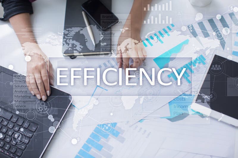 Efficiency Growth Concept. Business and Technology. Virtual Screen ...
