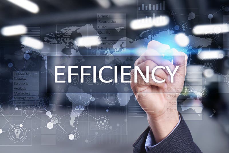 Efficiency Growth Concept. Business and Technology. Virtual Screen ...