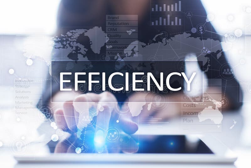 Efficiency Growth Concept. Business and Technology. Virtual Screen ...