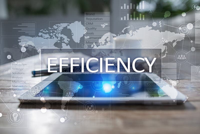 Efficiency Growth Concept. Business and Technology. Virtual Screen ...