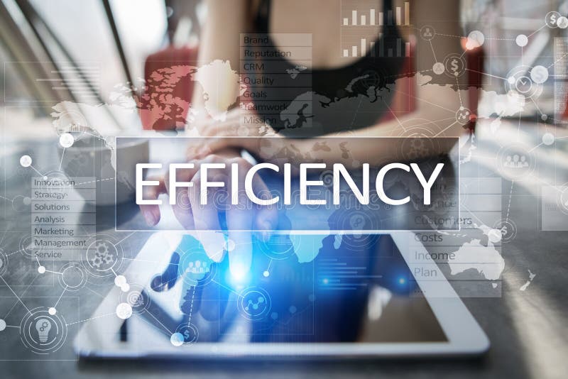 Efficiency Growth Concept. Business and Technology. Virtual Screen ...