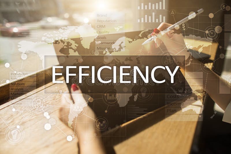 Efficiency Growth Concept. Business and Technology. Virtual Screen ...