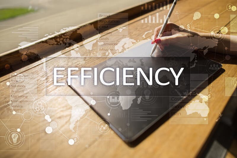 Efficiency Growth Concept. Business and Technology. Virtual Screen ...