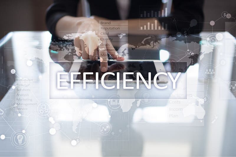 Efficiency Growth Concept. Business and Technology. Virtual Screen ...