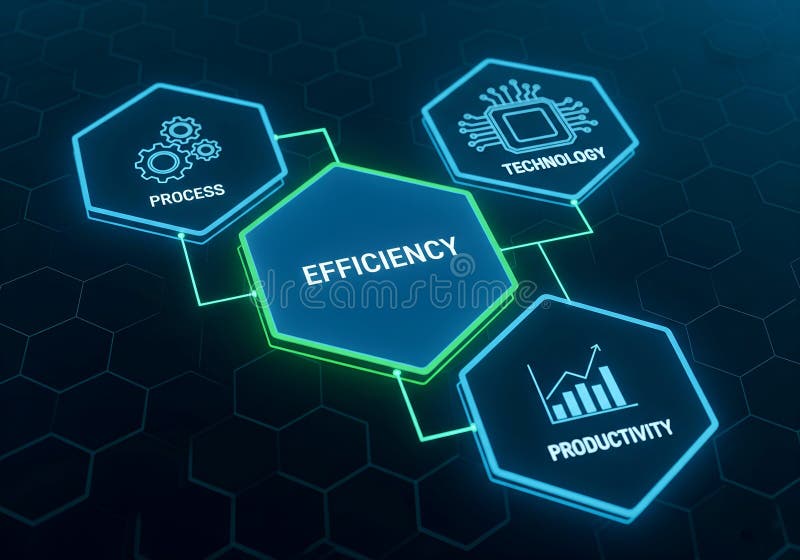 Efficiency Improvement Process on Futuristic Business Interface Stock ...