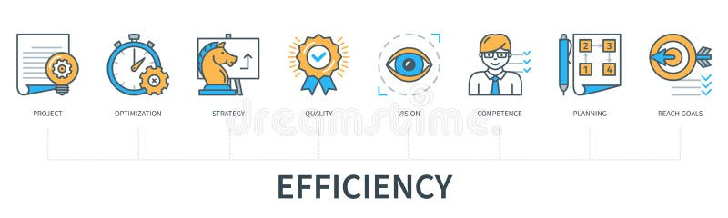 Efficiency Infographic in Minimal Flat Line Style Stock Illustration ...