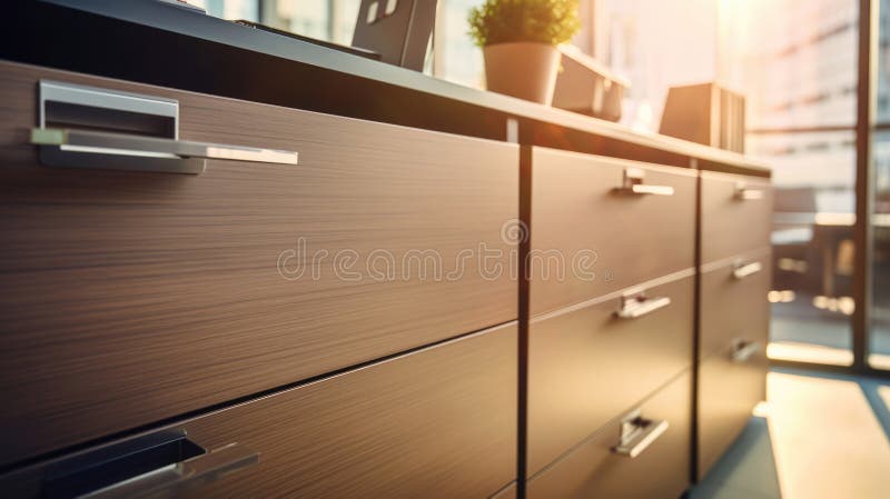 Open Drawers Revealing Neatly Organized Office File Folders and Pages ...