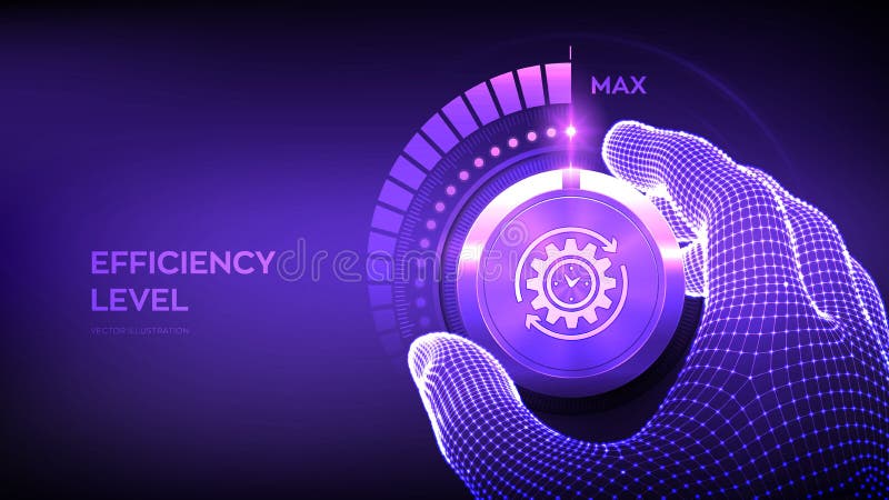 Efficiency Levels Knob Button. Increasing Efficiency Level Stock ...