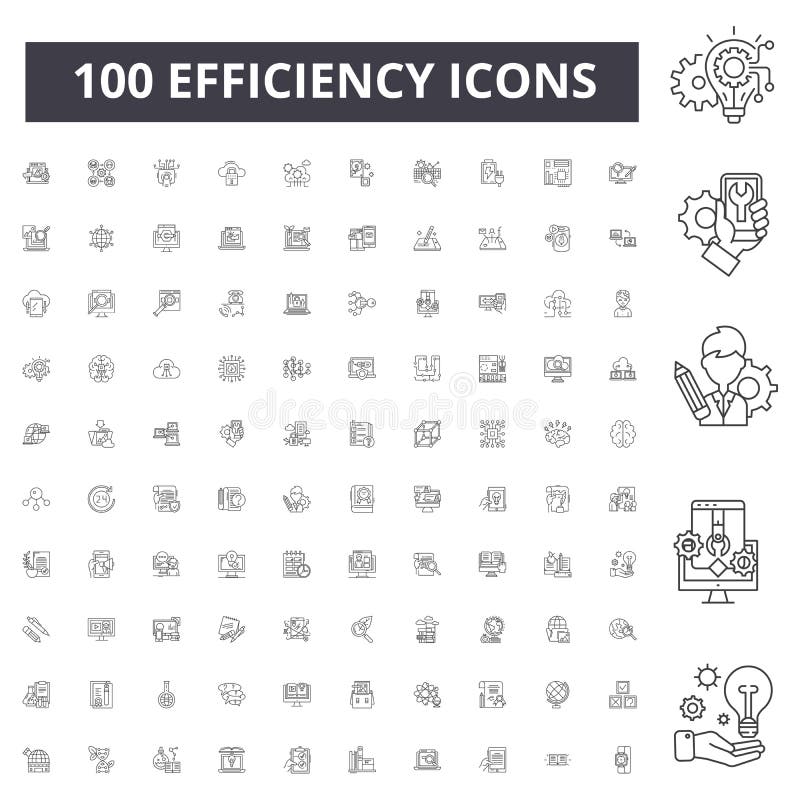 Business Efficiency Black Icon, Vector Sign on Isolated Background ...