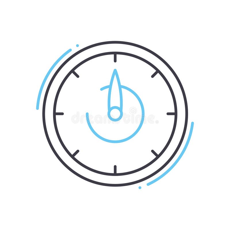 Efficiency Measure Line Icon, Outline Symbol, Vector Illustration ...