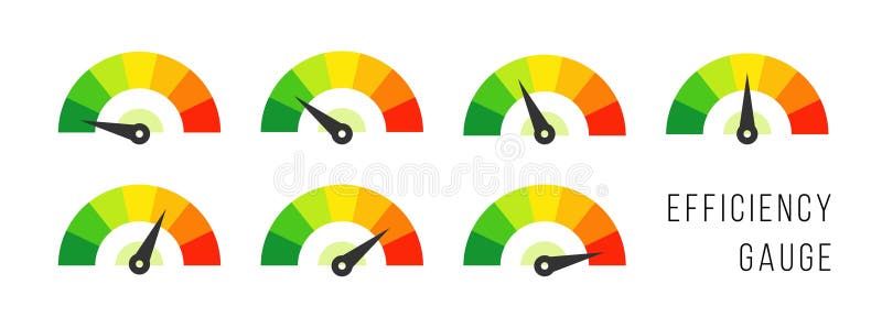 Efficiency Meter Vector Illustration Stock Vector - Illustration of ...