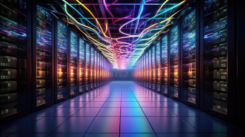 Modern Data Center Server Room Image of a Modern Data Center with ...