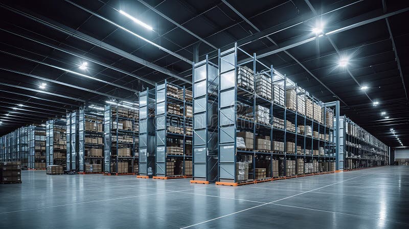 Efficiency Modern Warehouse Background Stock Illustration ...