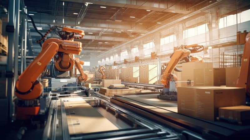 Efficiency Modern Warehouse Background Stock Illustration ...