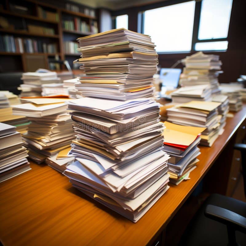 Efficiency in Paperwork a Neatly Stacked Collection of Printed ...