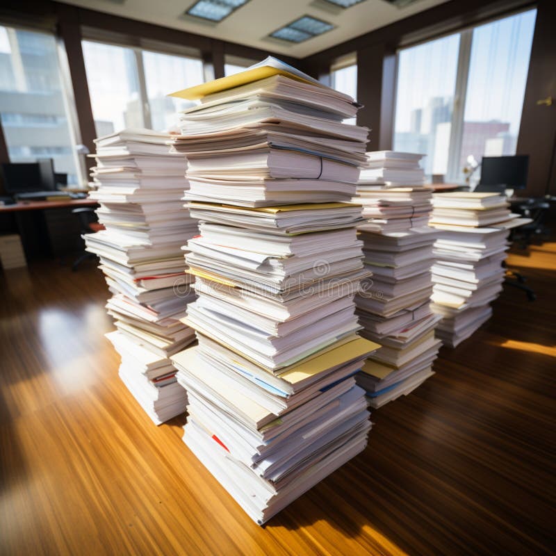 Efficiency in Paperwork a Neatly Stacked Collection of Printed ...