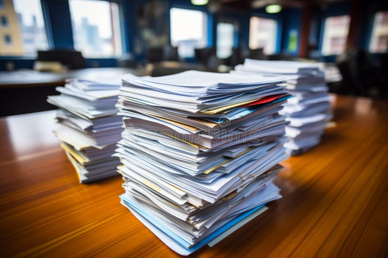 Efficiency in Paperwork a Neatly Stacked Collection of Printed ...