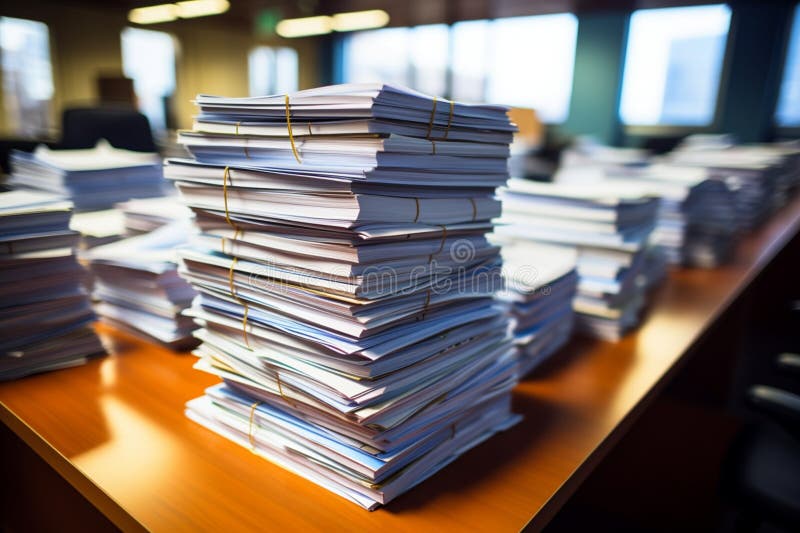Efficiency in Paperwork a Neatly Stacked Collection of Printed ...