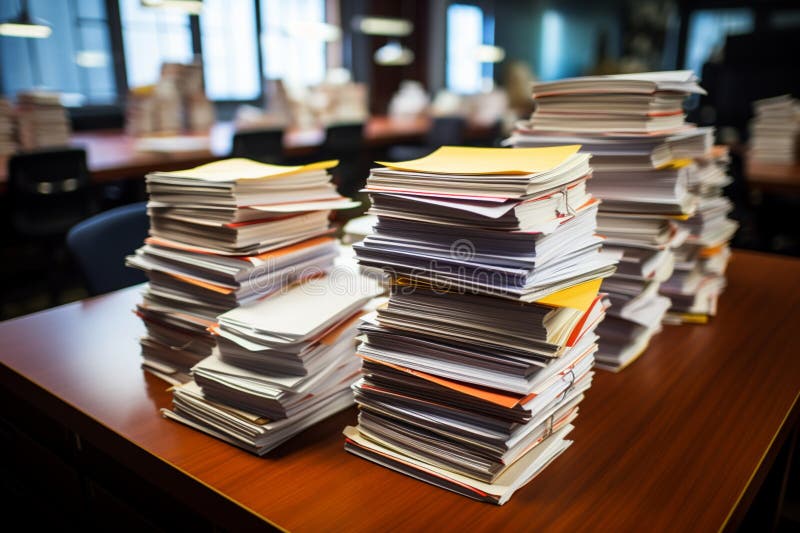 Efficiency in Paperwork a Neatly Stacked Collection of Printed ...