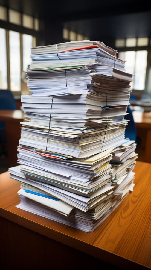 Efficiency in Paperwork a Neatly Stacked Collection of Printed ...