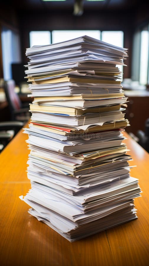 Efficiency in Paperwork a Neatly Stacked Collection of Printed ...