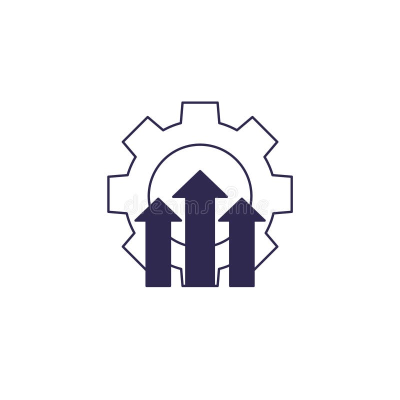 Efficiency and Production Growth Icon on White Stock Illustration ...