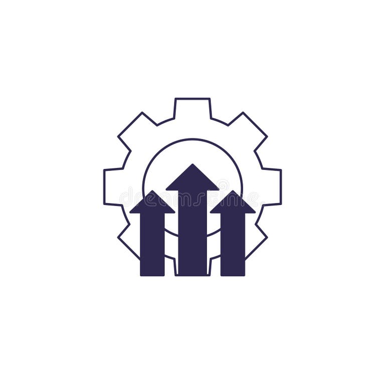 Efficiency and Production Growth Icon on White Stock Vector ...