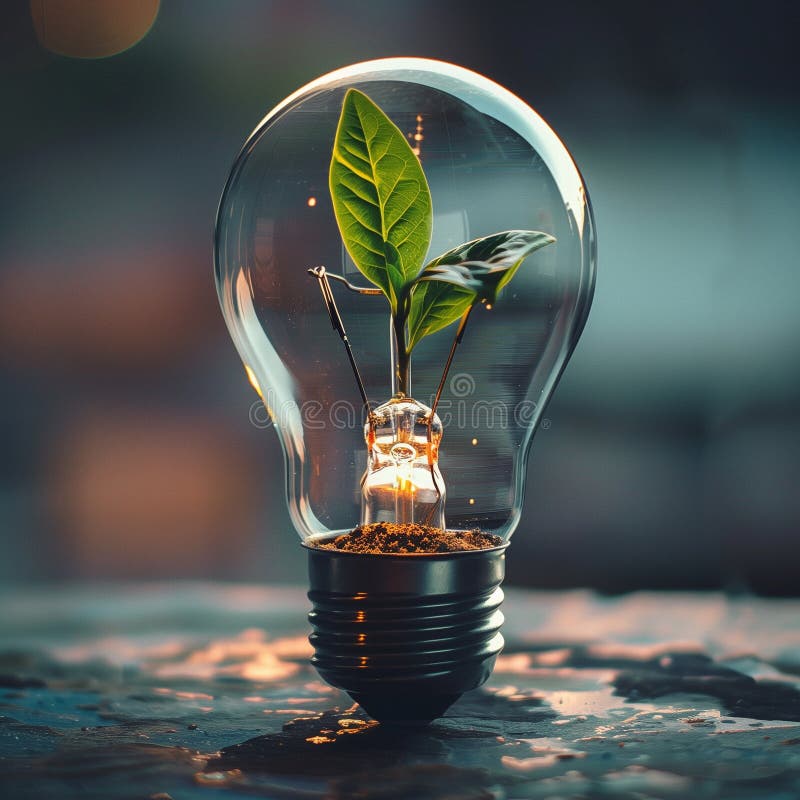 Efficiency, Productivity and Energy. Light Bulb, Light, Concept Stock ...