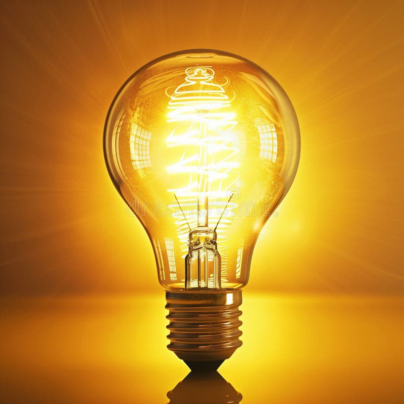 Efficiency, Productivity and Energy. Light Bulb, Light, Concept Stock ...