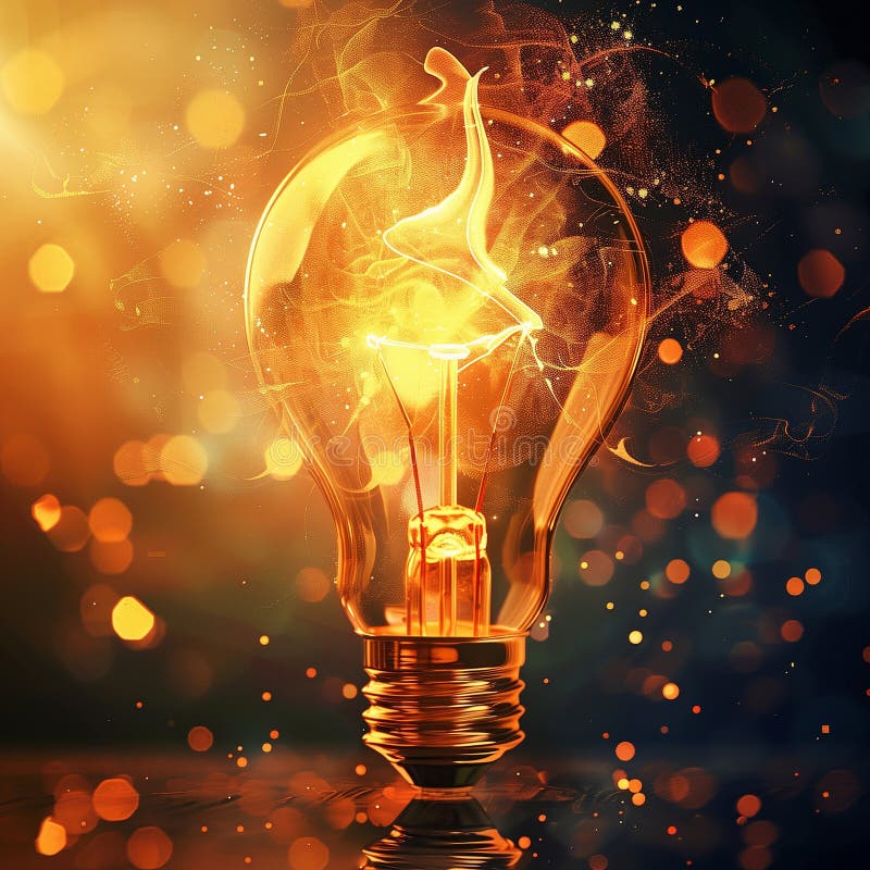 Efficiency, Productivity and Energy. Light Bulb, Light, Concept Stock ...